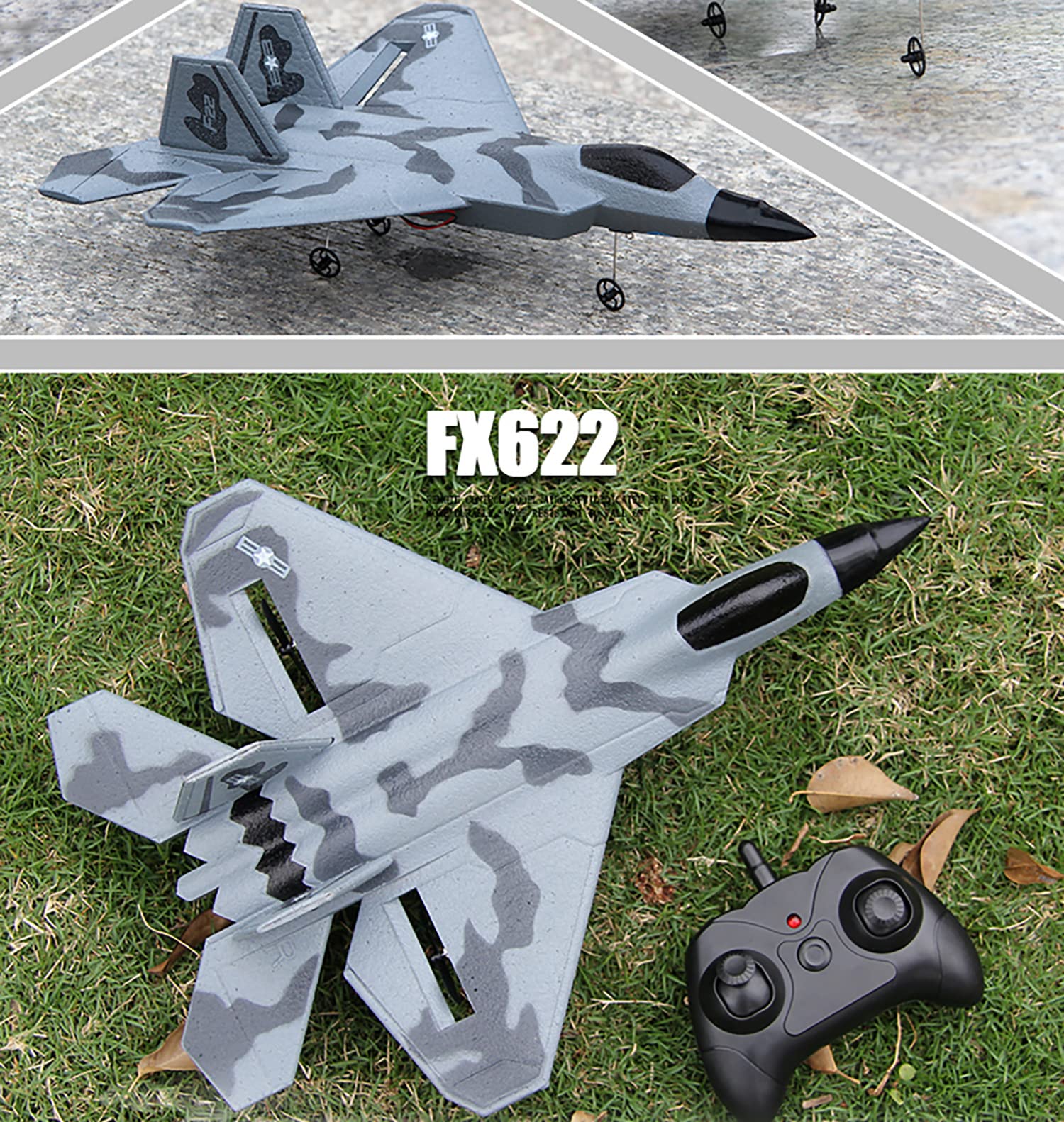 OTXKOO RC Plane Remote Comtrol Airplane RTF RC Plane, 2CH Remote Control Airplane F22 Jet Indoor Outdoor 2.4GHz Radio Control Aircraft for Kids Boys Beginner