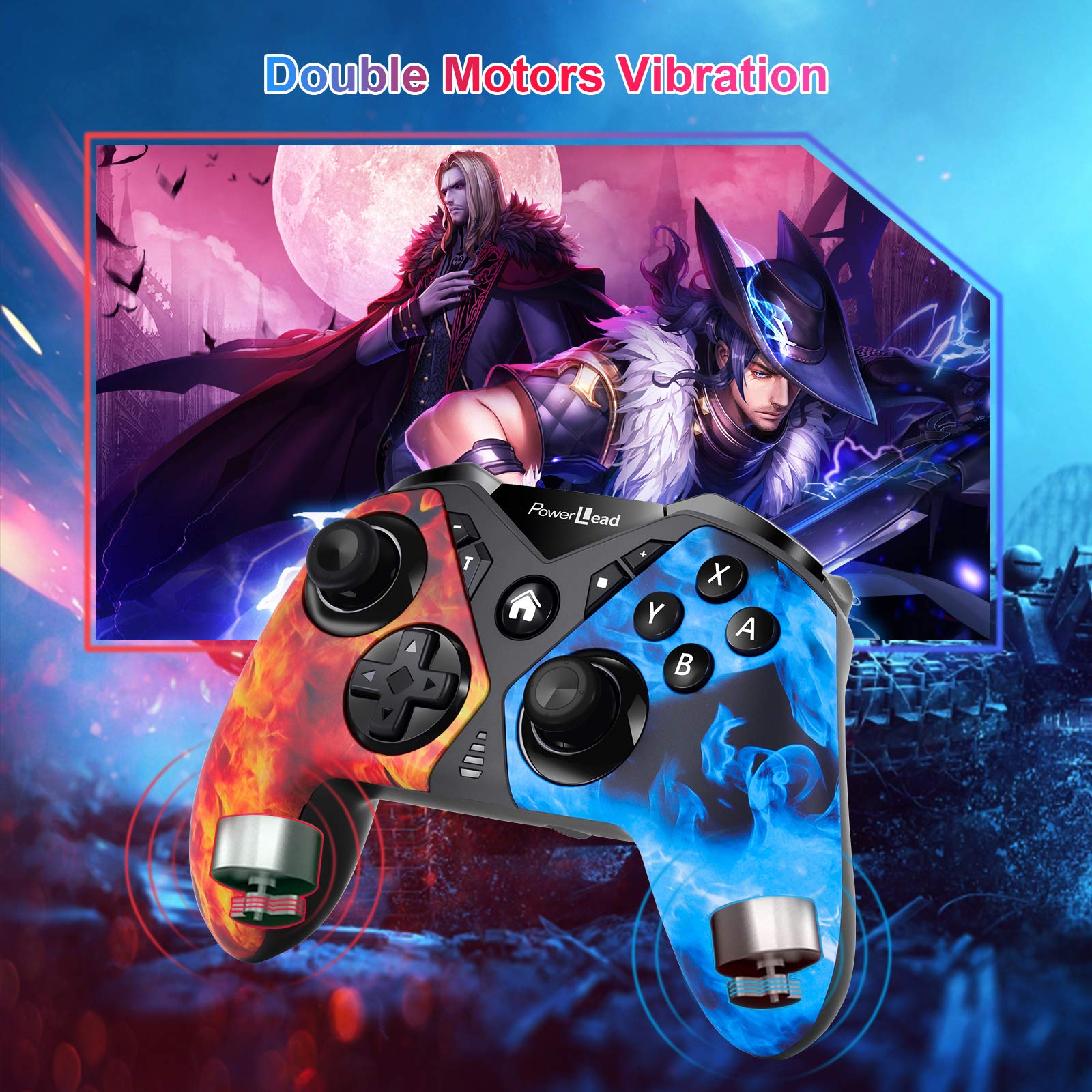 Pro Controller for Nintendo Switch, PowerLead Wireless Controller for Nintendo Switch, Controller Joystick Remote Gamepad Compatible with Nintendo Switch/Switch Lite/Android/Tablet/Smart TV/OLED