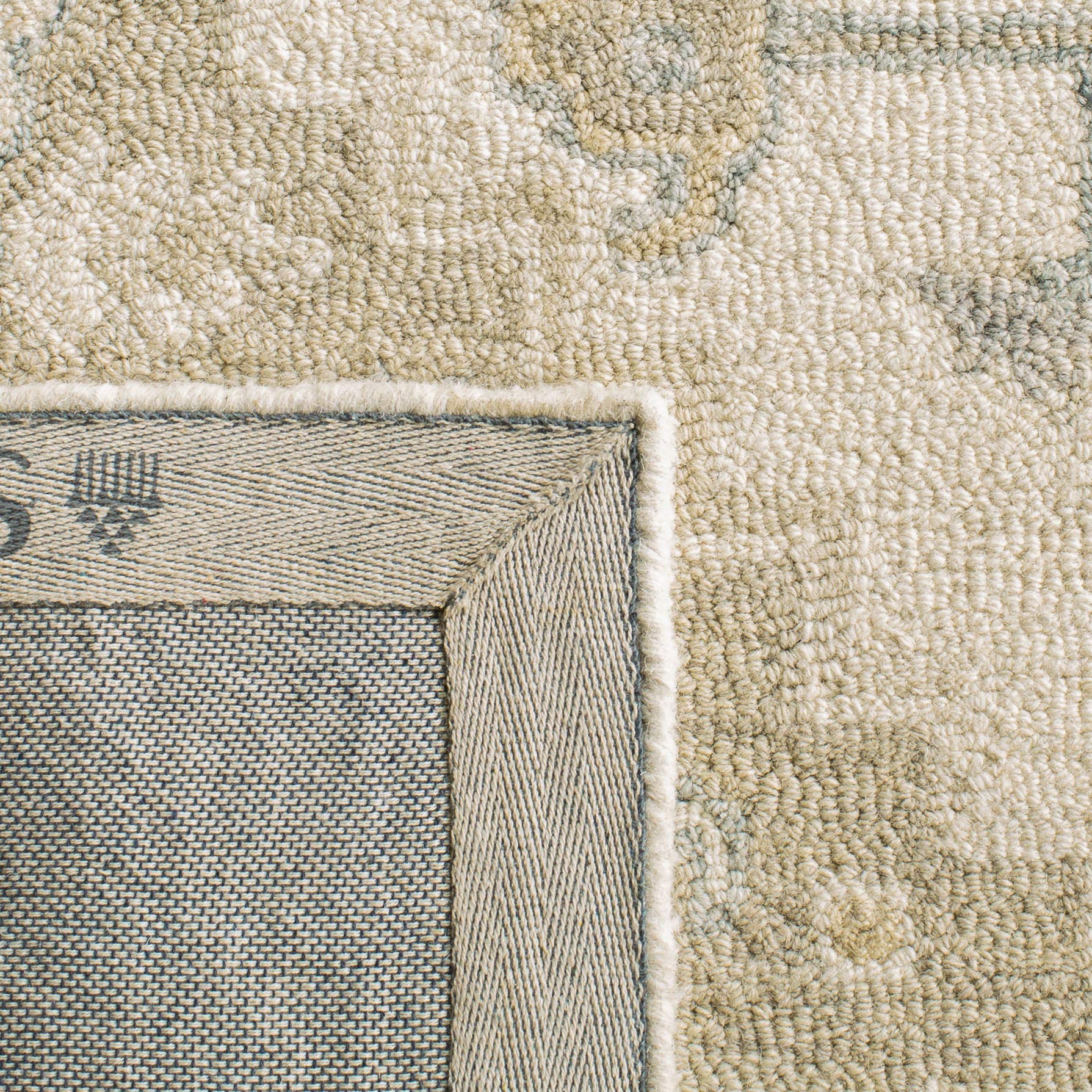 SAFAVIEH Micro-Loop Collection Area Rug - 9' x 12', Ivory & Beige, Handmade Shabby Chic Medallion Wool, Ideal for High Traffic Areas in Living Room, Bedroom (MLP503B)