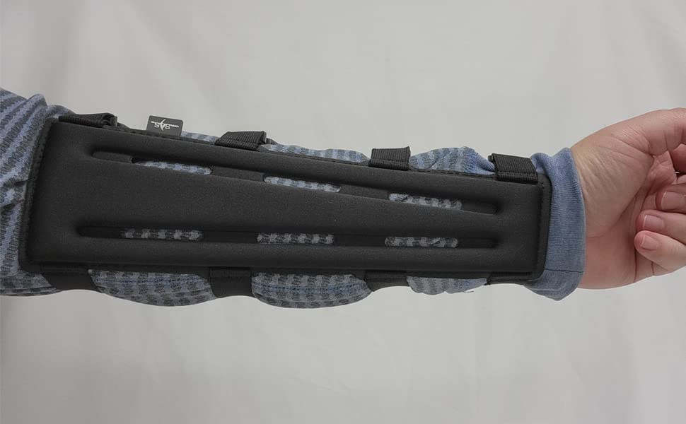 SAS 11.5" Black Extra Long Archery Armguard with 4-Strap Buckles