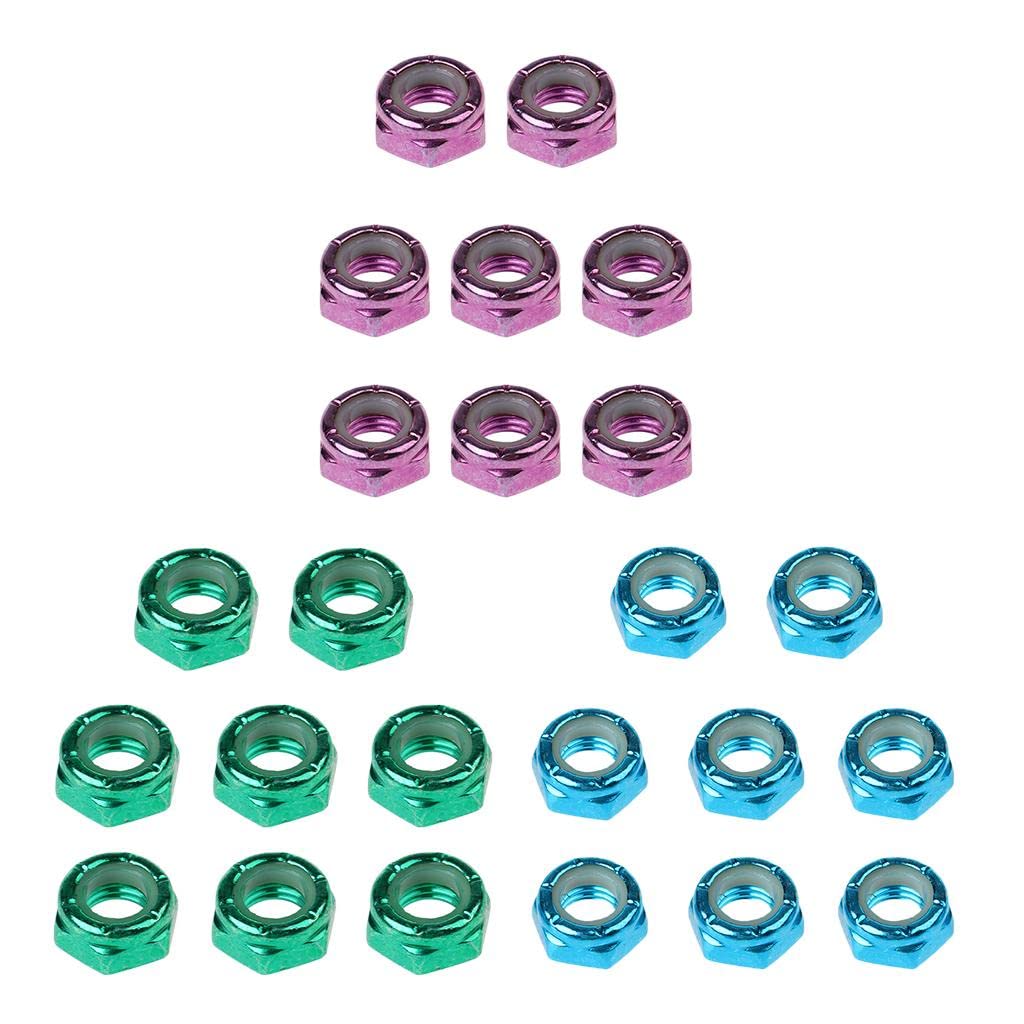 SM SunniMix Set Of 24 Skateboard Truck Wheel Axle Screw Nuts