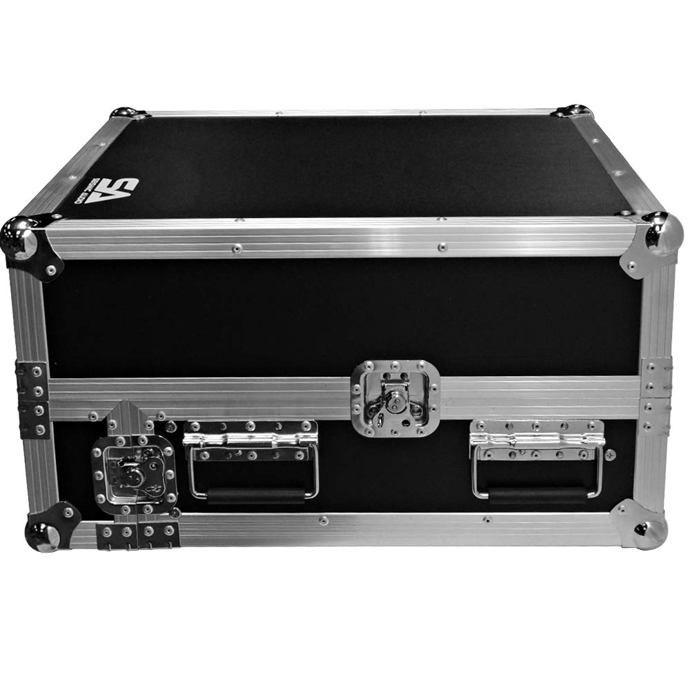 Seismic Audio - SATAC2x10 - Heavy Duty 2 Space ATA Rack Case with 10U DJ Mixer Top and Laptop Shelf - Pro Audio DJ Rack with Sliding Shelf