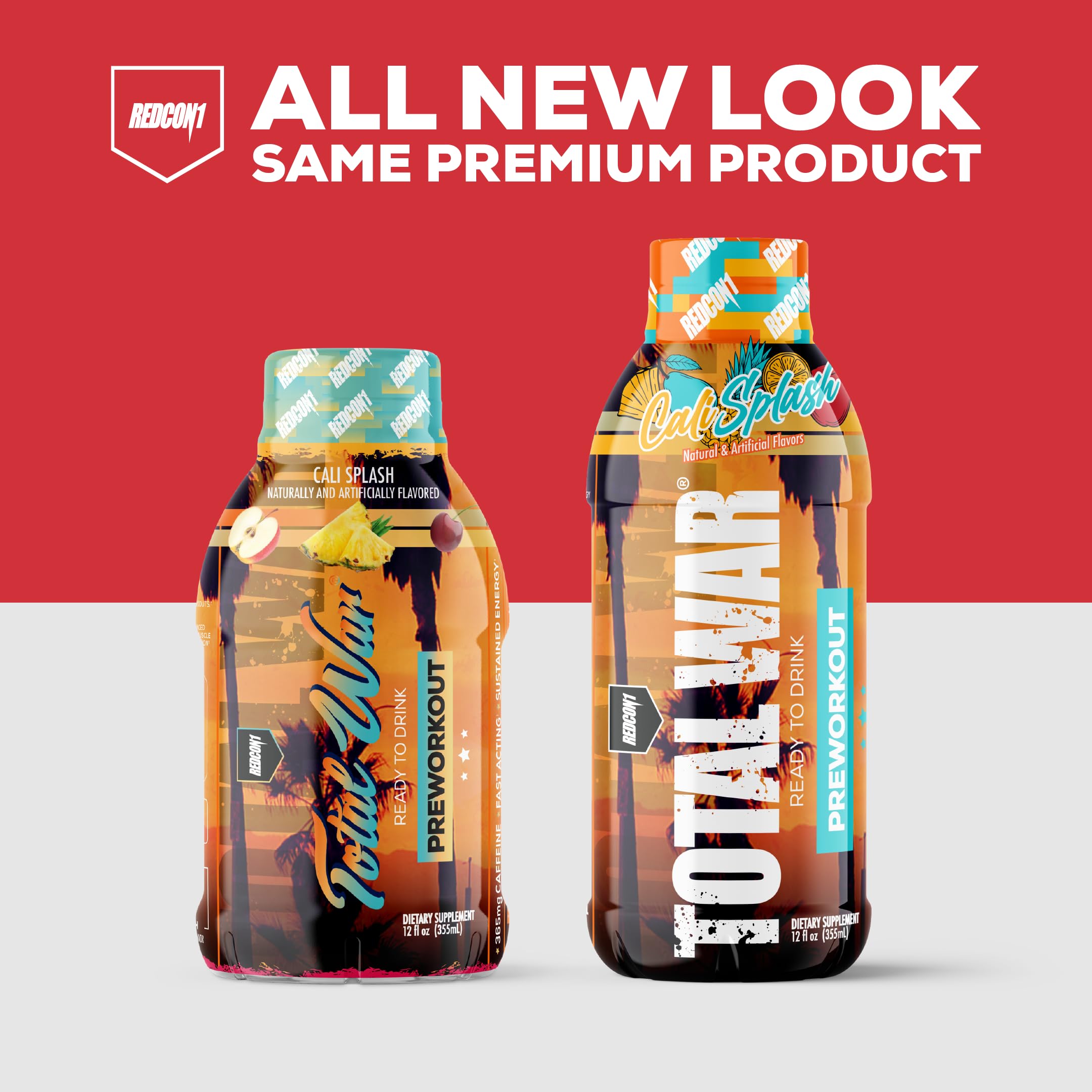 REDCON1 Total War Ready to Drink Pre Workout - Endurance Boosting, Keto Friendly RTD Formula - Amino Acid + Citrulline Malate Pre Workout Drink for Men & Women (Patriot, 12 Servings)