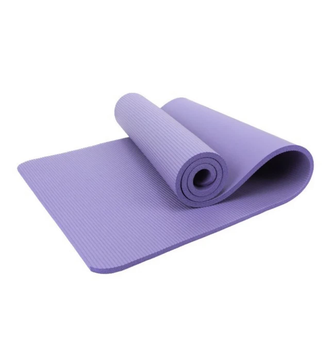 Yoga Mats Black Thick Exercise Gym Mat Non Slip With Carry Straps Eco Friendly (Purple)