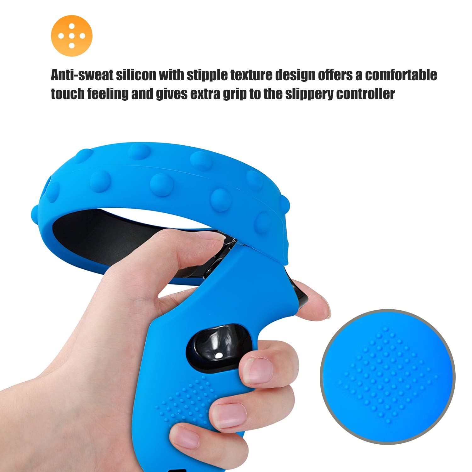 ProCase Controller Skin for Oculus Quest Touch Controller, 1 Pair Silicone Grip Cover Anti-Slip Protective Case for Oculus Quest/Rift S Handle -Blue