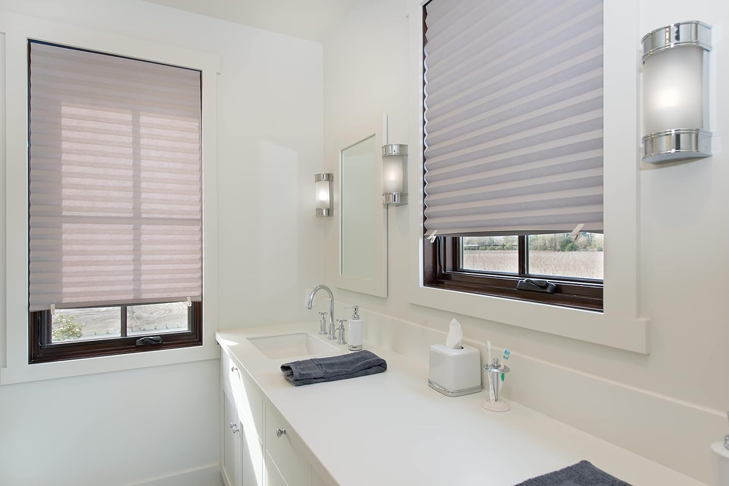 Redi Shade No Tools Original Room Darkening Pleated Paper Shade Gray, 36 in x 72 in, 6 Pack