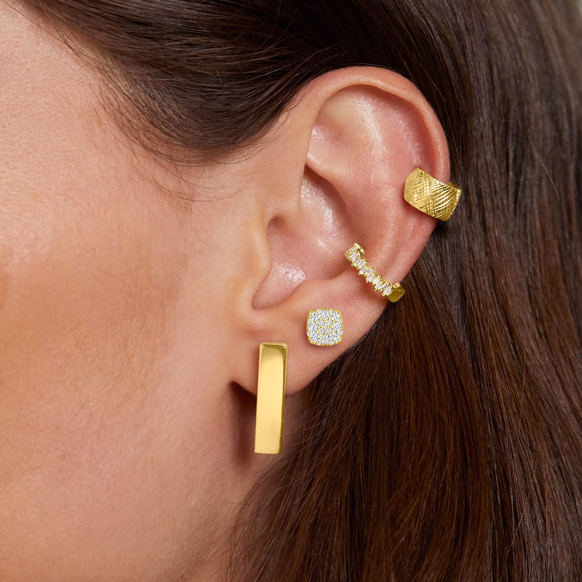 Ross-Simons 14kt Yellow Gold Cross-Hatched Single Ear Cuff