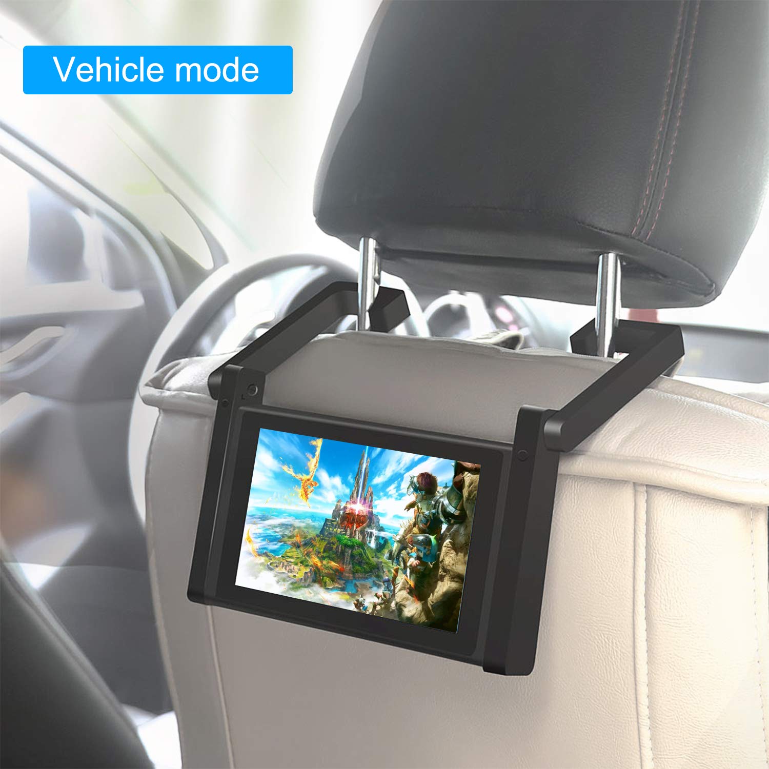 Stand Holder Compatible with Nintendo Switch/Switch OLED, Adjustable Car Headrest Mount Holder Compatible with Nintendo Switch and Switch OLED