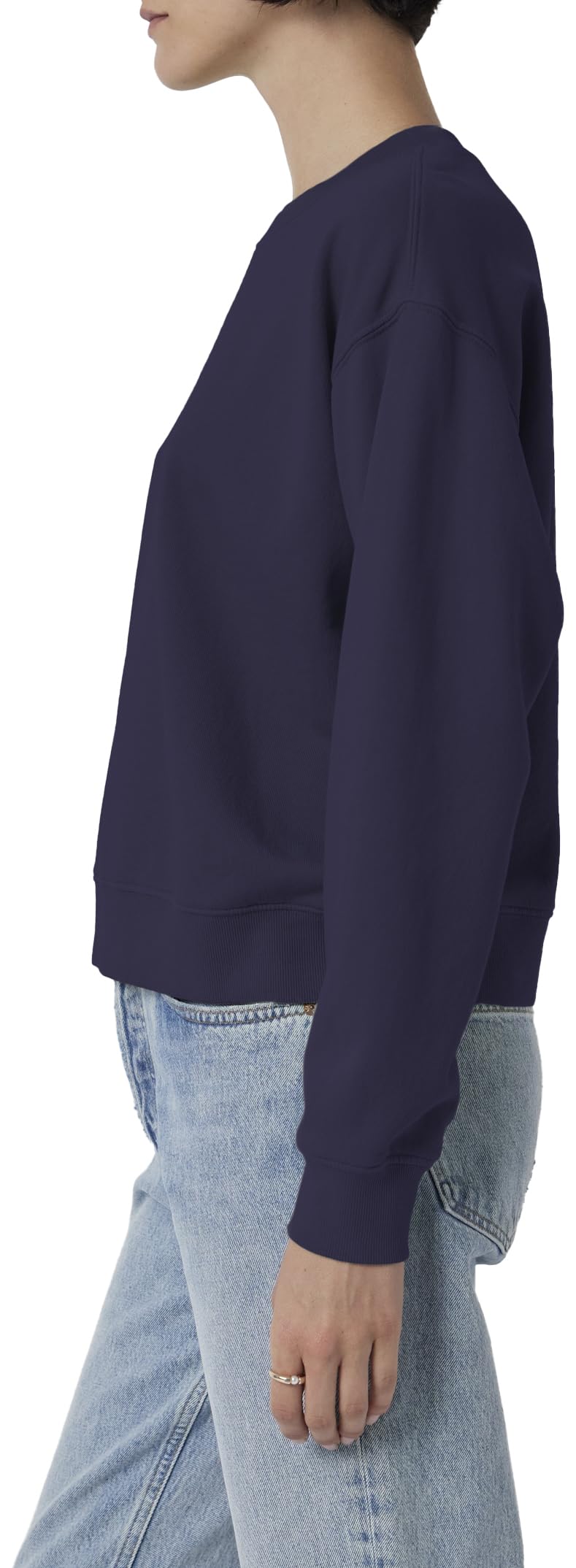 VELVET BY GRAHAM & SPENCER Women's Ynez Organic Fleece Sweatshirt, Navy, XS