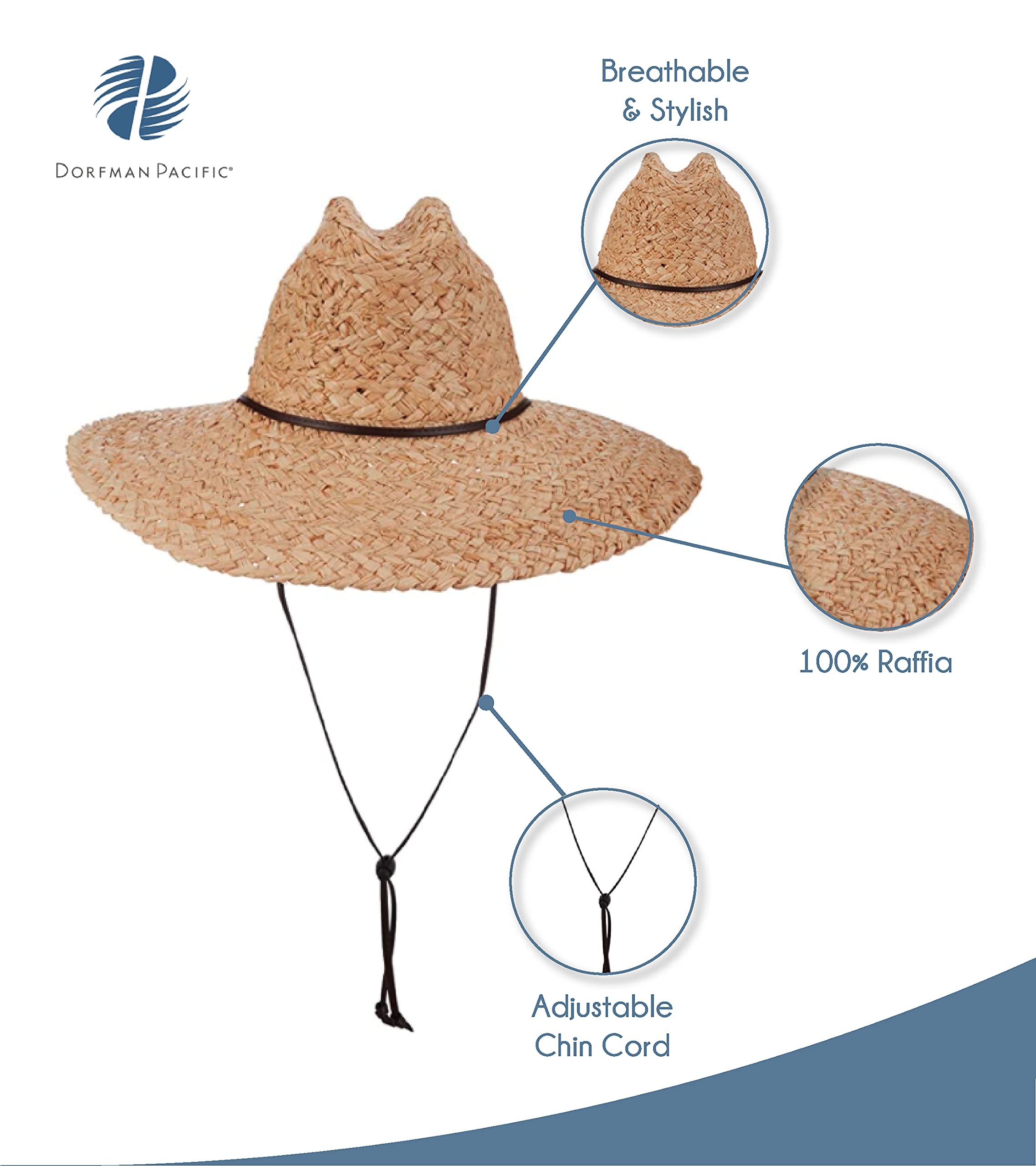 Scala Women's Raffia Lifeguard Hat, Natural, One Size