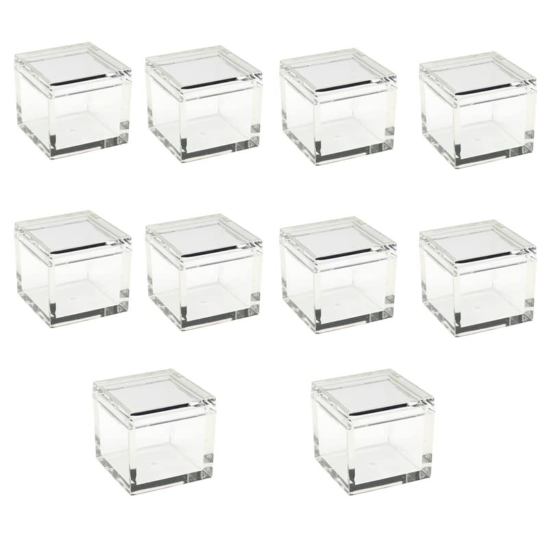 VIGAN 10PCS/Set Acrylic Cases Element Cubes Box For Element Cube Shape Clear Boxes Collection Storage For 10MM 25.4MM Element Cubes (10PCS S(14X14X14MM))