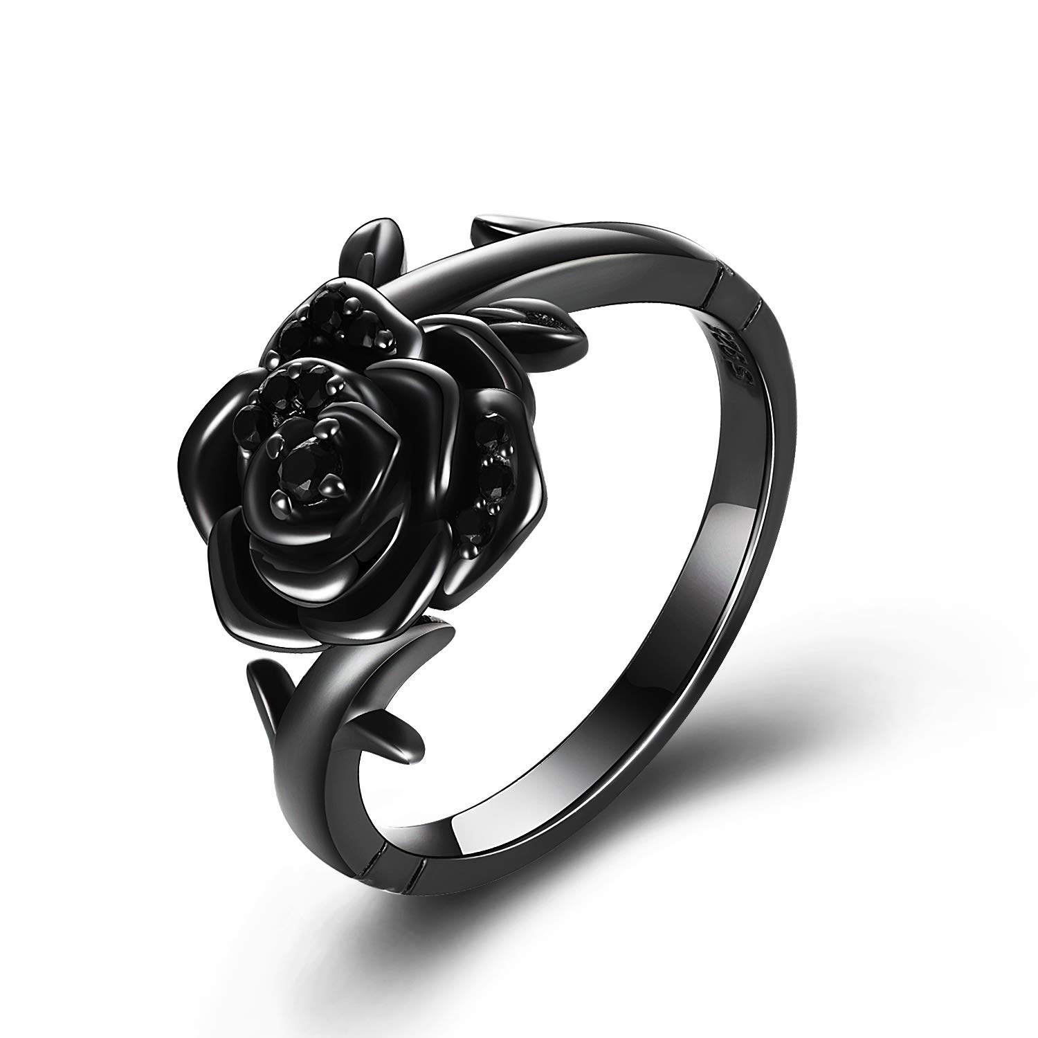 VENACOLY Rose Flower Ring for Women S925 Sterling Silver Thumb Ring Jewelry Gifts (9)