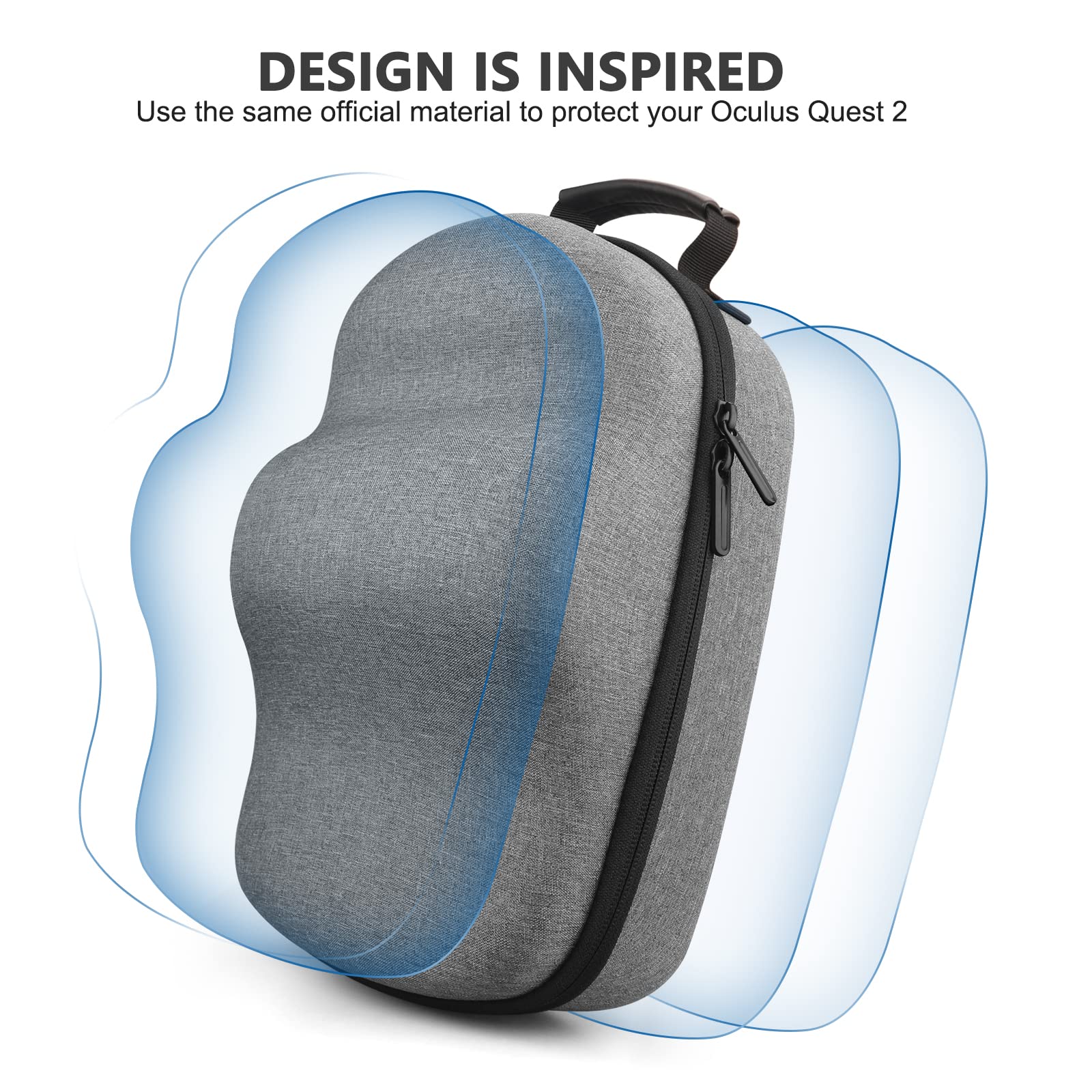 Vakdon Hard Carrying Case Compatible with Meta/Oculus Quest 2 VR Headset, Elite Strap, Touch Controllers and Other Accessories, Ultra-Sleek Design, Perfect for Travel and Storage (Grey)