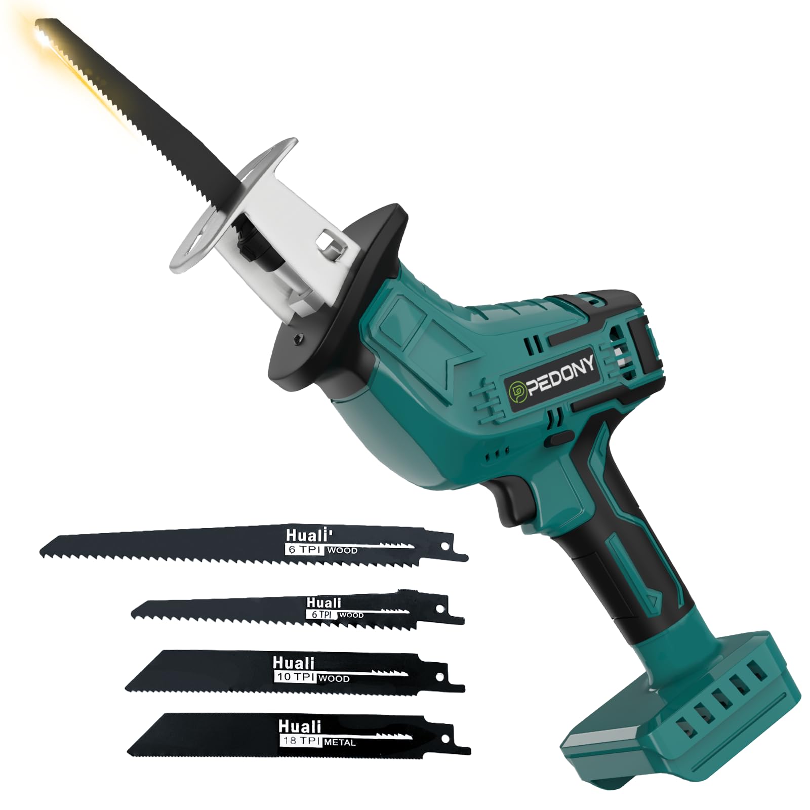 PEDONY Cordless Reciprocating Saw for Makita 18V Battery Powerful Reciprocating Saw with 4 Saw Blades Variable Speed Trigger for Wood/Metal/PVC Cutting (Tool Only)