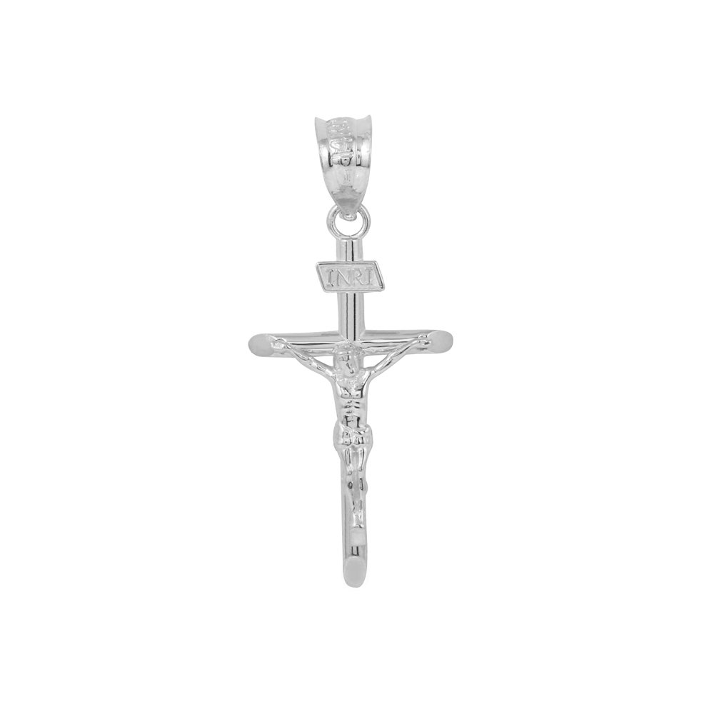 Religious Jewelry by FDJ .925 Sterling Silver 1.18" INRI Crucifix Cross Pendant