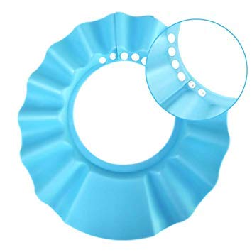 Safe Shampoo Shower Bathing Protection Bath Cap Soft Adjustable Visor Hat for Toddler, Baby, Kids, Children Blue