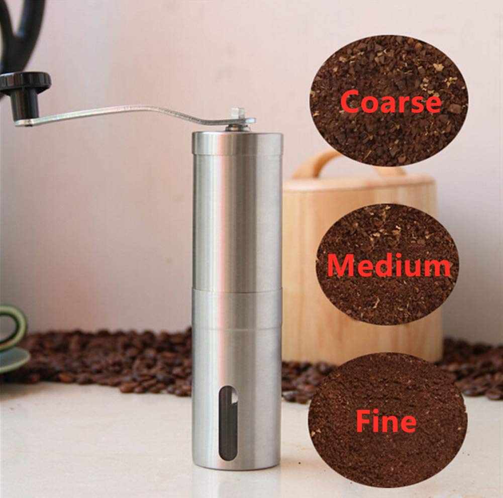 SFXFJ Manual Burr Coffee Grinder - Adjustable Settings for French Press, Espresso, Drip Coffee, Turkish Brew - Stainless Steel Handheld Grinder