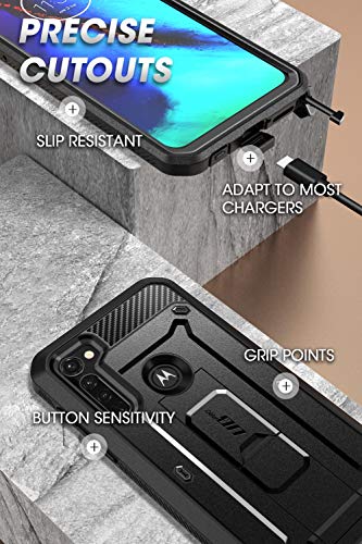 SUPCASE Unicorn Beetle Pro Series Case for Moto G Stylus 2020 [Not Fit 2021/2022 Version], Built-in Screen Protector Full-Body Rugged Holster & Kickstand Case (Black)
