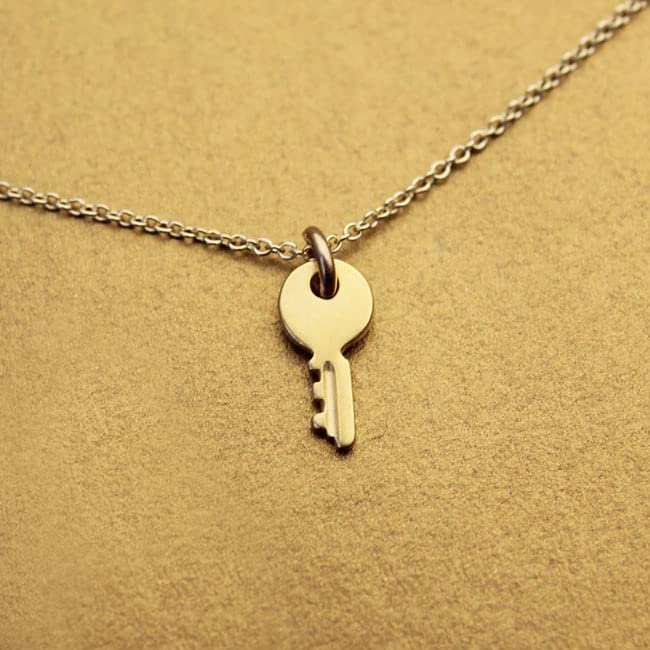 QXFQJT Friendship Key Pendant Chain Necklace with Message Card Gift Card (Key)