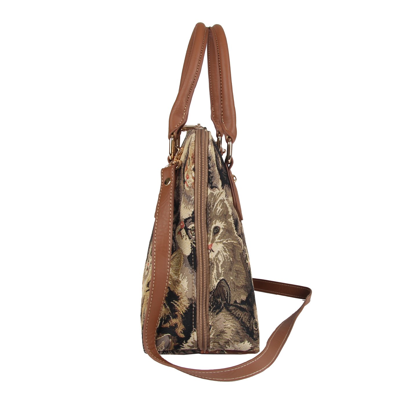 Signare Tapestry Hand Shoulder Bag Cross Body Purses Handbag Satchel Bag for Women In Pet Cat Design | CONV-CAT