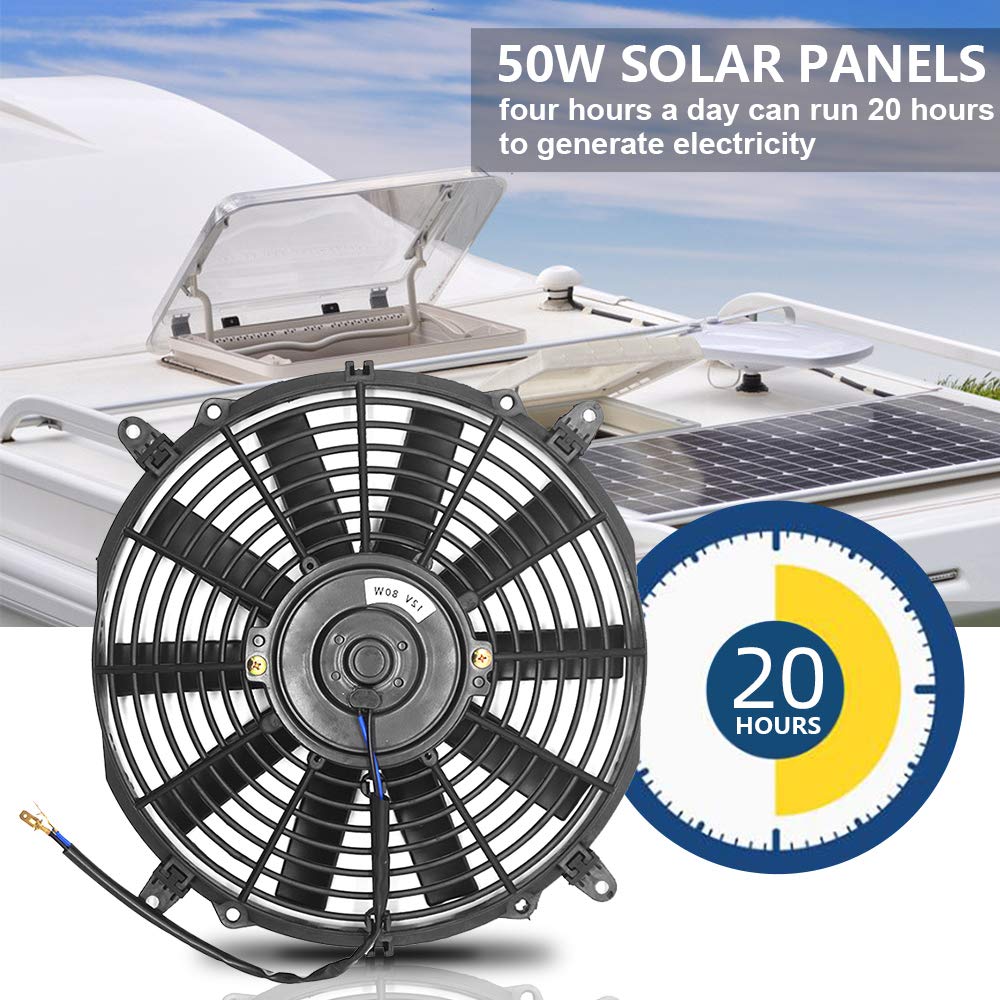 Pumplus 80W DC Motor 12 inch Solar Attic Fan, Cool Your Attic and Protect Your Home All Year Long