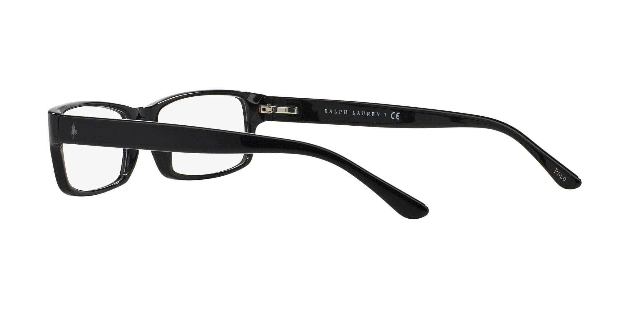 Polo Ralph Lauren Men's PH2065 Rectangular Prescription Eyewear Frames, Shiny Black/Demo Lens, 54 mm