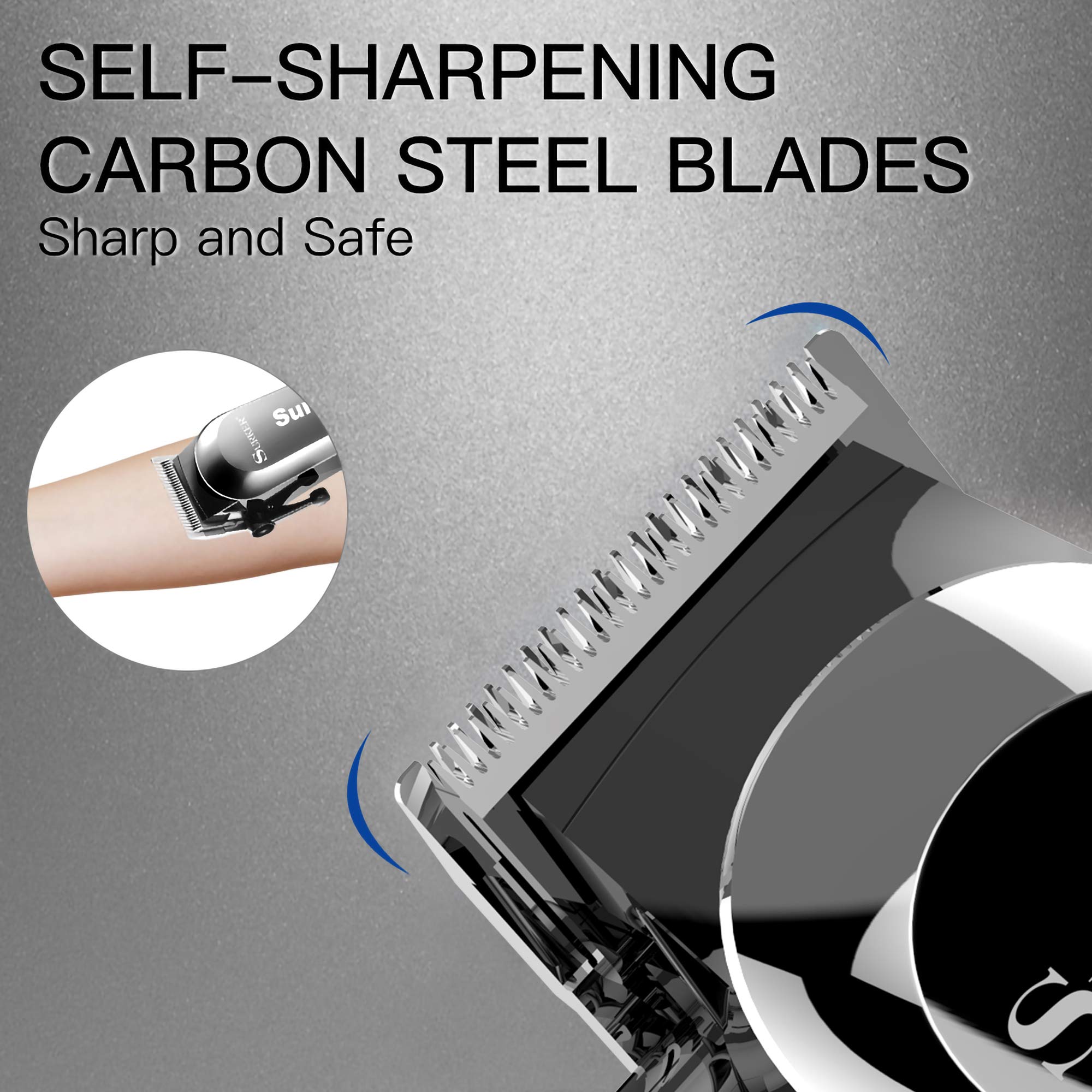 Surker Professional Hair Clippers for Men Cordless Hair Cutting Hair Trimmers Beard Trimmers with Adjustable Taper Lever USB Rechargeable