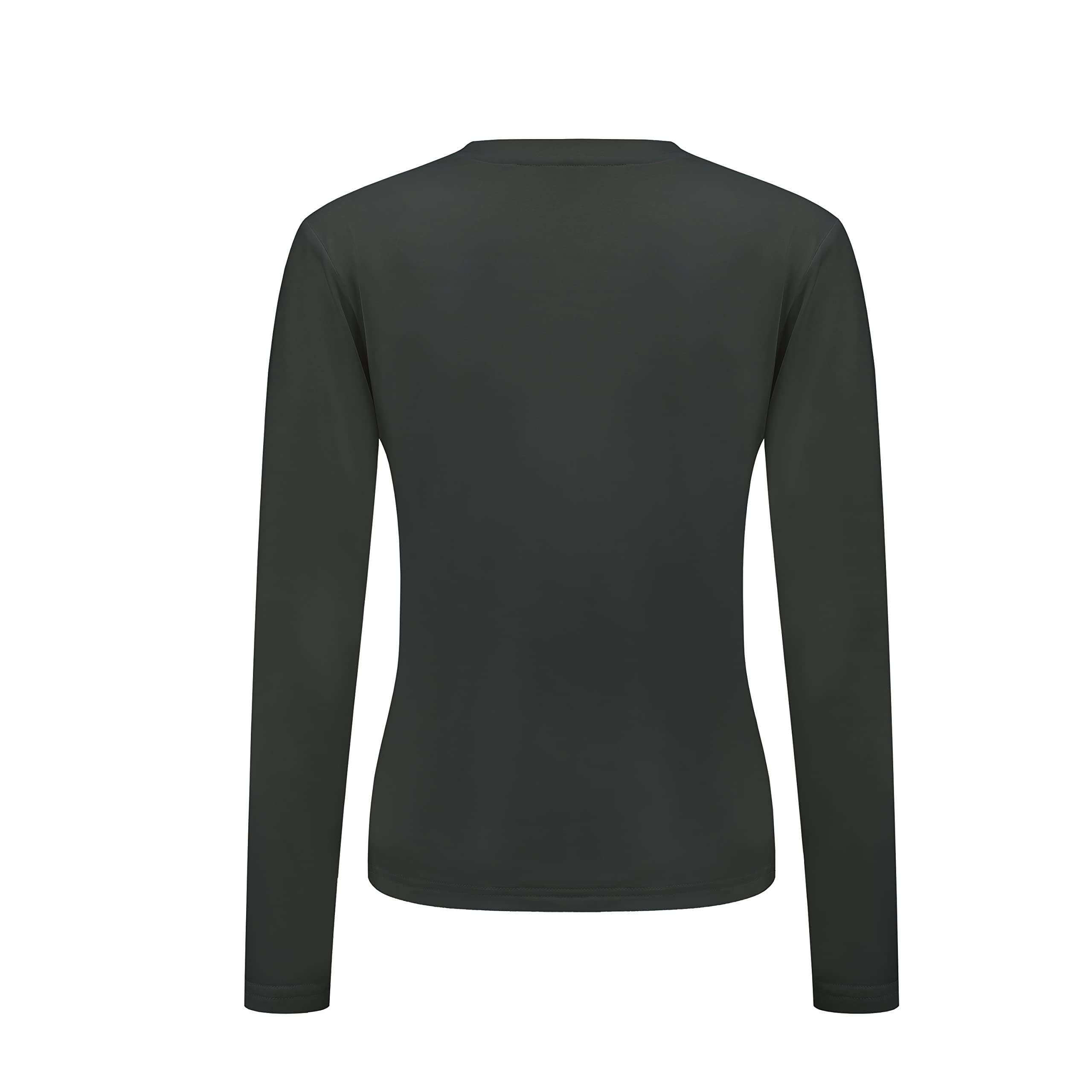 Women's Thermal Tops Long Sleeve Base Layer Crew Neck Stretch Underwear Tops for Women,Dark Grey-M