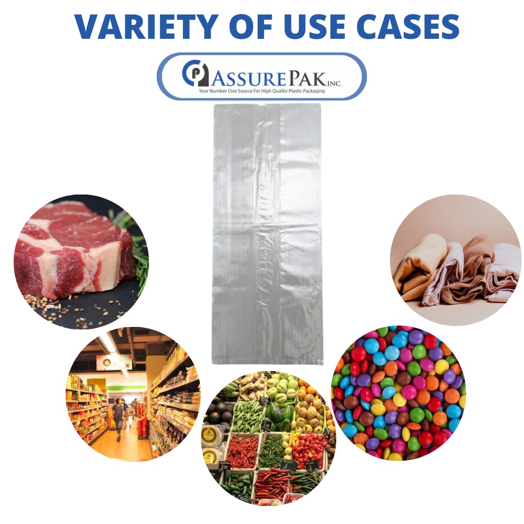 Plastic Produce Bag for Bread and Groceries - 4"x2"x8" - 1000 Bags - 0.95 mil - Natural Color - No Venting Holes LDPE