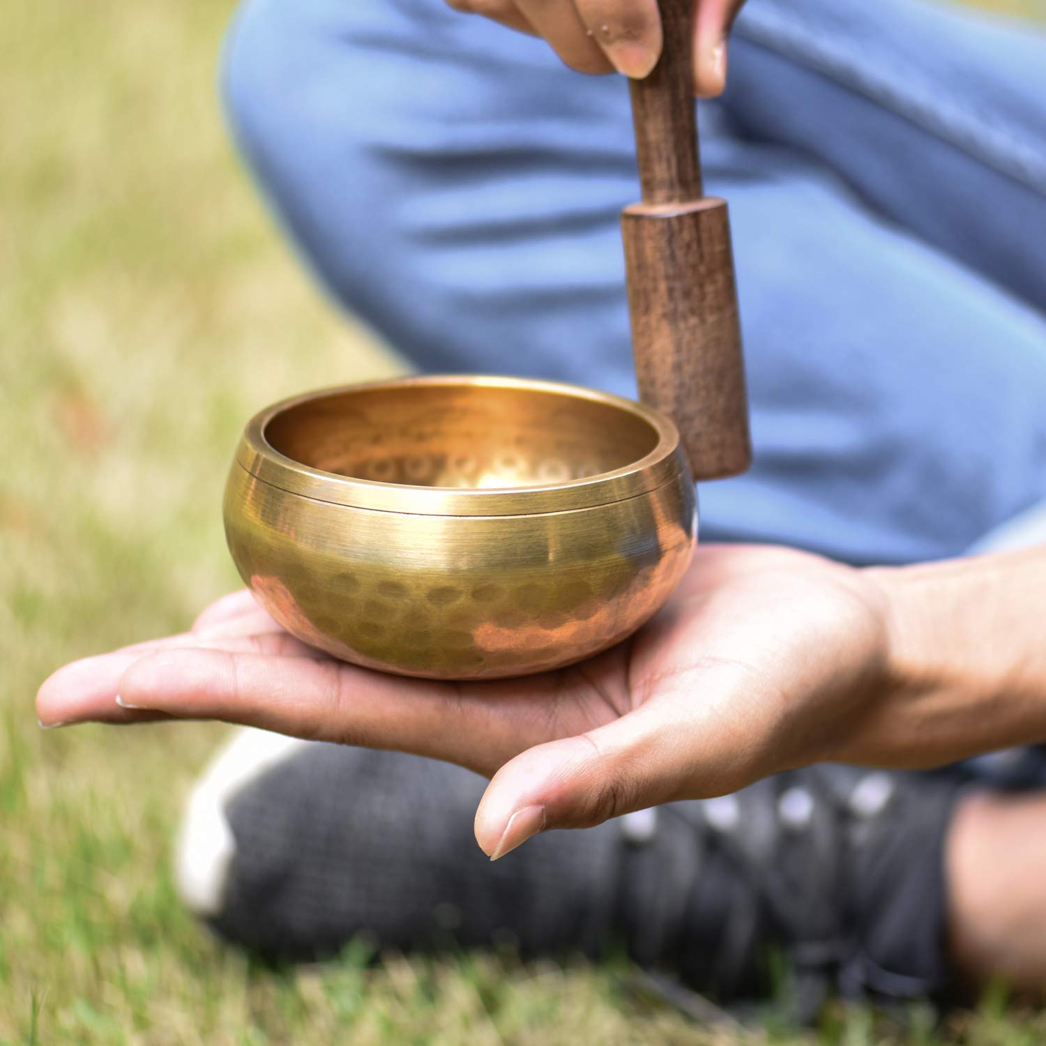 Singing Bowl Nepal-Beaten Tibetan Singing Bowl Set of 5 Hand Hammered - Buddhist Meditation Bowls From Nepal