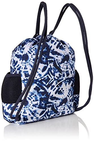 Vera Bradley Women's Recycled Lighten Up Reactive Deluxe Drawstring Backsack Backpack, Island Tie-Dye, One Size