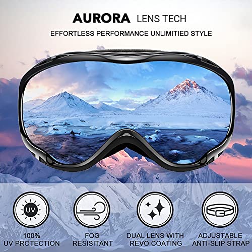 WSSBK Ski Goggles Protection Anti-Fog Snow Goggles for Men Women Youth (Color : A, Size : One Size)
