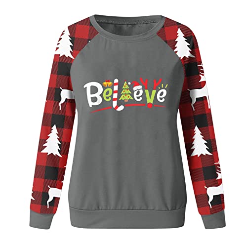 YYQXIiyty Womens Loose Casual O Neck Sweatshirt Fashion Christmas Printing Comfortable Top Autumn Long Sleeve Cute Pullover