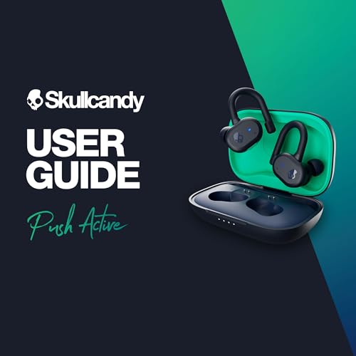 Skullcandy Push Active In-Ear Wireless Earbuds, 43 Hr Battery, Skull-iQ, Alexa Enabled, Microphone, Works with iPhone Android and Bluetooth Devices - Dark Blue/Green