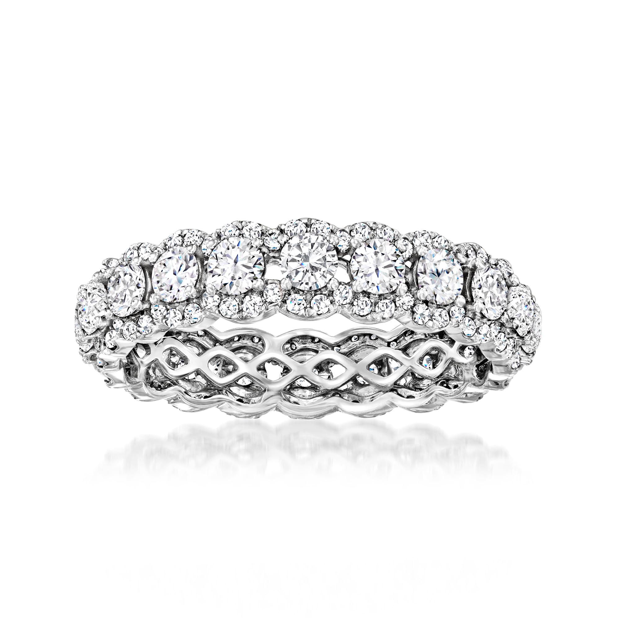 Ross-Simons 2.00 ct. t.w. Diamond Eternity Band in 14kt White Gold. Size 6
