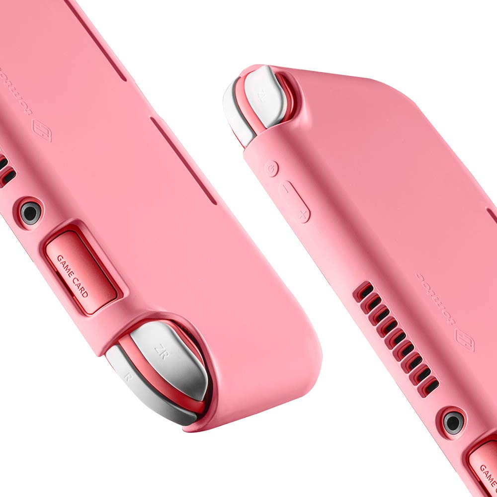 Protective Case for Nintendo Switch Lite, tomtoc Grip Cover with [2PCS] Screen Protector, Premium Liquid Silicone Hard Shell, Shock-Absorption and Anti-Scratch for Switch Lite Console 2019, Coral