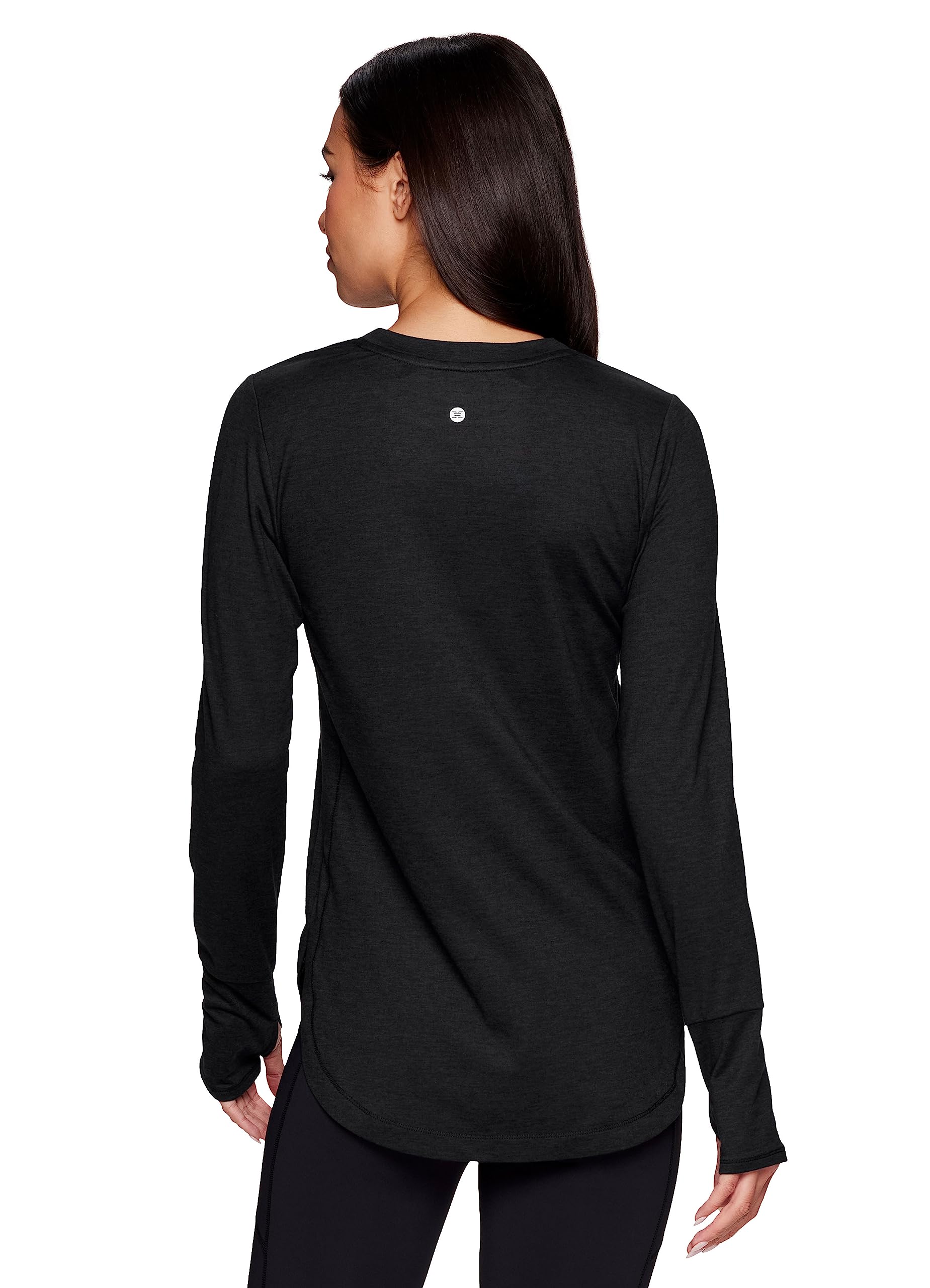 RBX Active Women's Yoga Tunic Super Soft Long Sleeve Crewneck Tee F22 Black Heather L