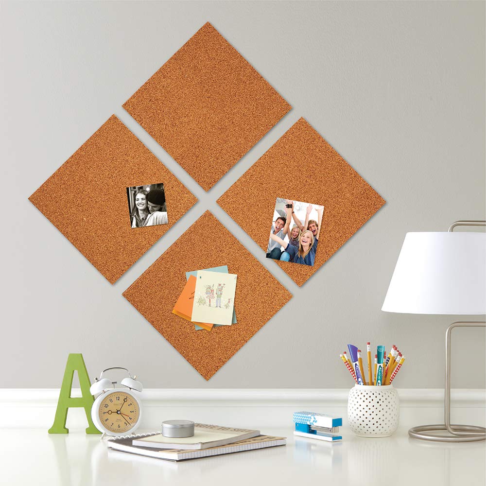 Quartet Cork Tiles, Cork Board, 12" x 12", Corkboard, Wall Bulletin Boards, Natural, 80 Pack (108)