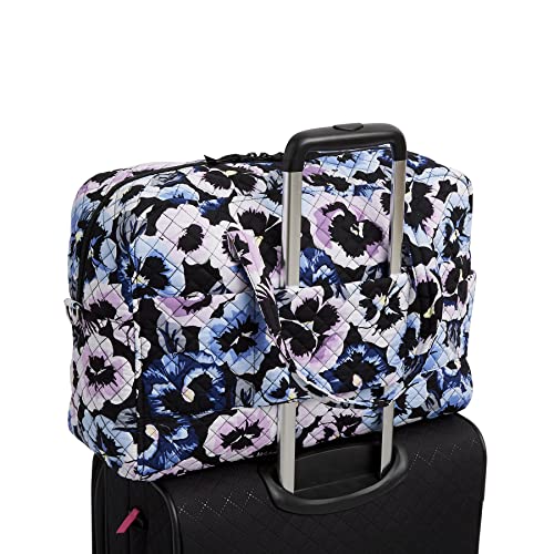 Vera Bradley Women's Cotton Weekender Travel Bag, Plum Pansies - Recycled Cotton, One Size
