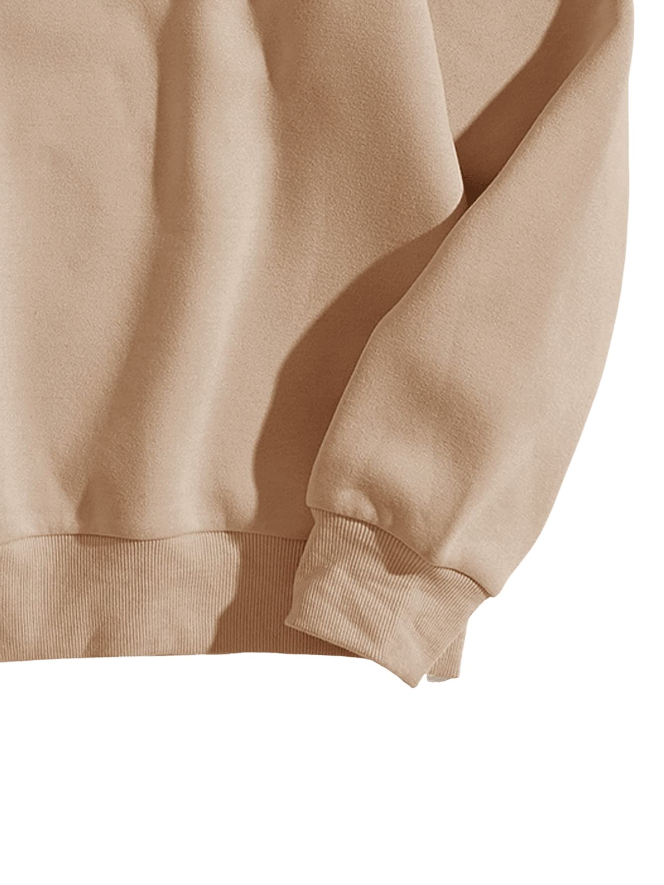 Verdusa Women's Oversized Crew Neck Long Sleeve Drop Shoulder Pullover Sweatshirt Top Khaki XL