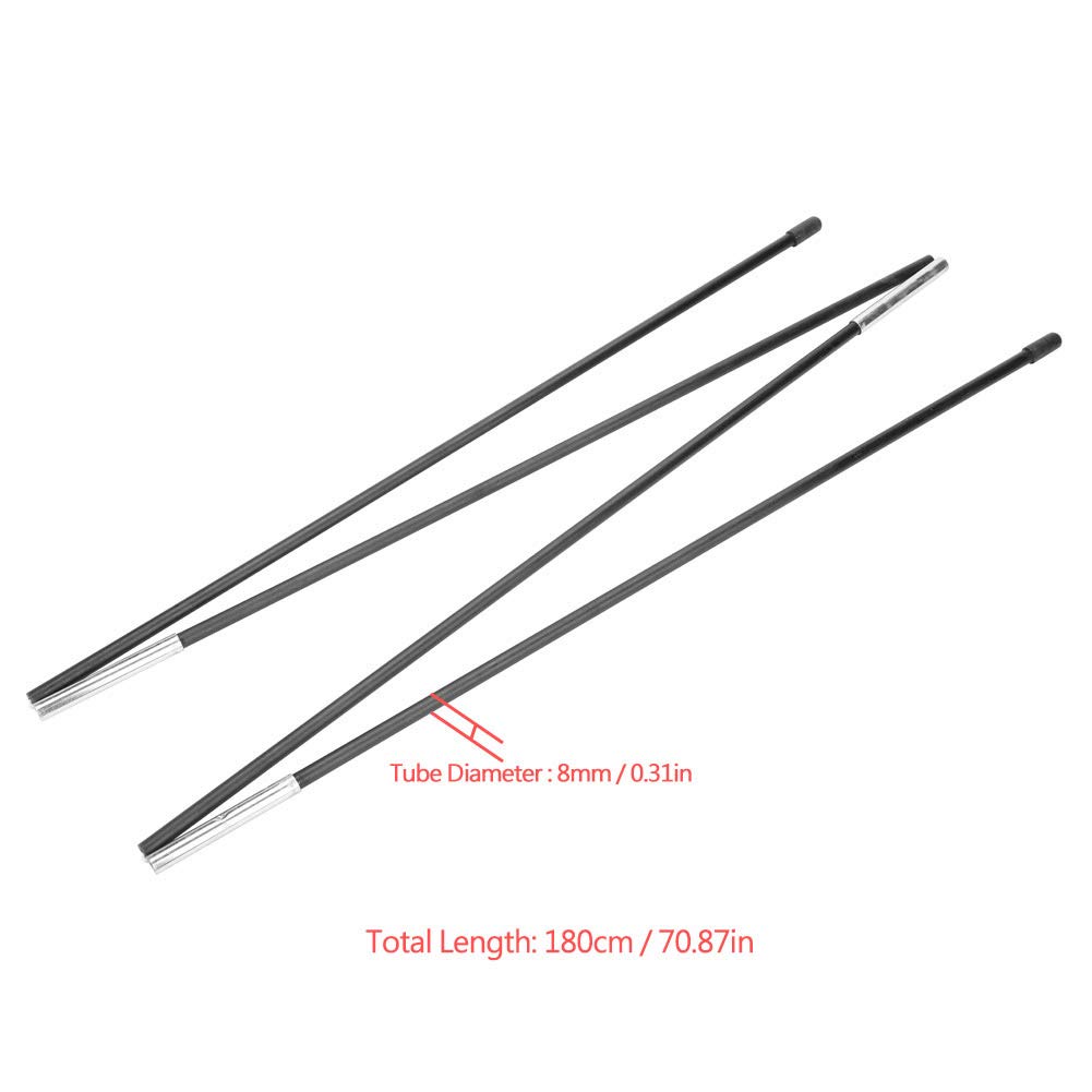 Tent Pole Support,Fiberglass Outdoor Support Rod,Tent Pole Kit Shock Corded Camping Tent Equipment