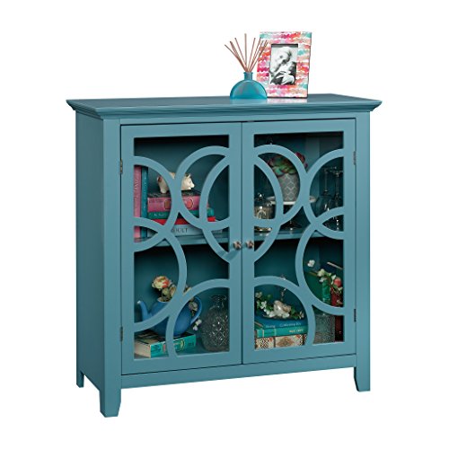 Sauder Shoal Creek Elise Display Cabinet, Moody Blue finish