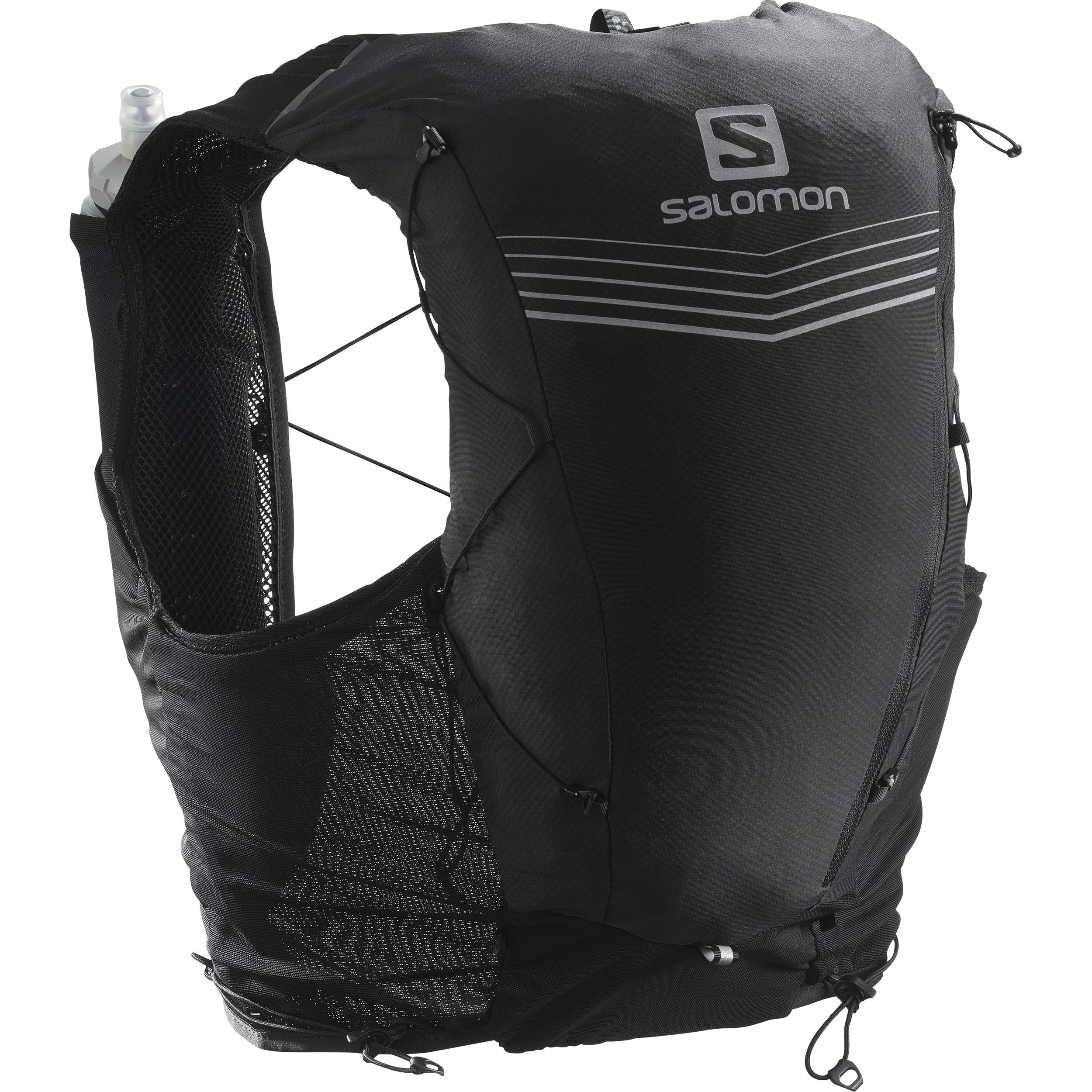 Salomon Advanced Skin 12 Set Unisex Trail Running Vest Backpack, Black, Large