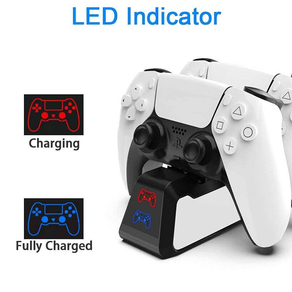 PS5 Charging Station, arVin PS5 Controller Charger Station with USB Type C Charger Cable & LED Indicator Lights, Fast Charger Dual Charging Dock for Playstation 5 Controllers Dualsense