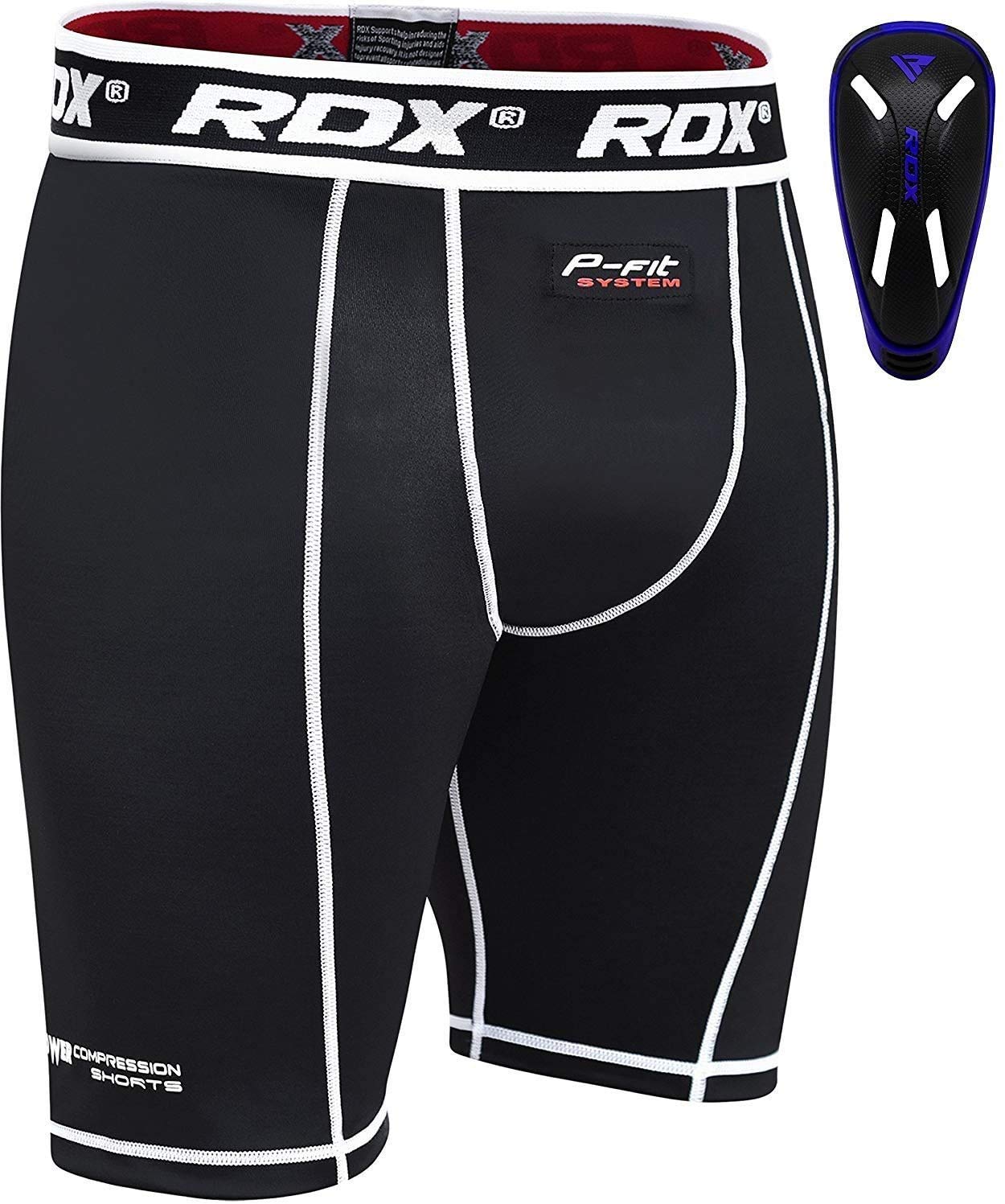 RDX Compression Shorts Groin Guard Cup, Boxing MMA Muay Thai Kickboxing Wrestling Training, Gym Fitness Workout, Men Tights