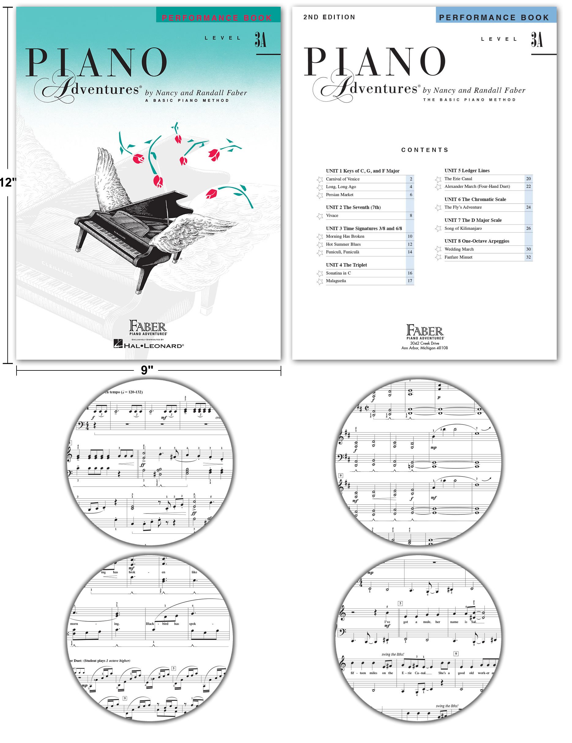 Piano Adventures Level 3A Learning Library Set By Nancy Faber - Lesson, Theory, Performance, Technique & Artistry Books & Juliet Music Piano Keys 88/61/54/49 Full Set Removable Sticker