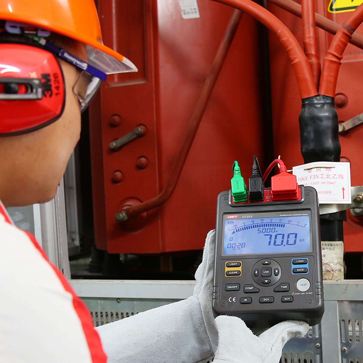 UNI-T Insulation Resistance Tester UT513 AC DC Voltmeter 5000V Automatic Range Digital megohmmeter Data Retention