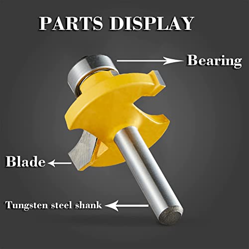 Yueqing Zhongji roundover Router bit 1/4 Shank Router bits 1/4 Shank 1/4-Inch Shank Roundover Edging Router Bit Set,Corner Rounding Edge Forming Bit Set, 1/8", 1/4", 3/8", 1/2" Radius (4 Pack)