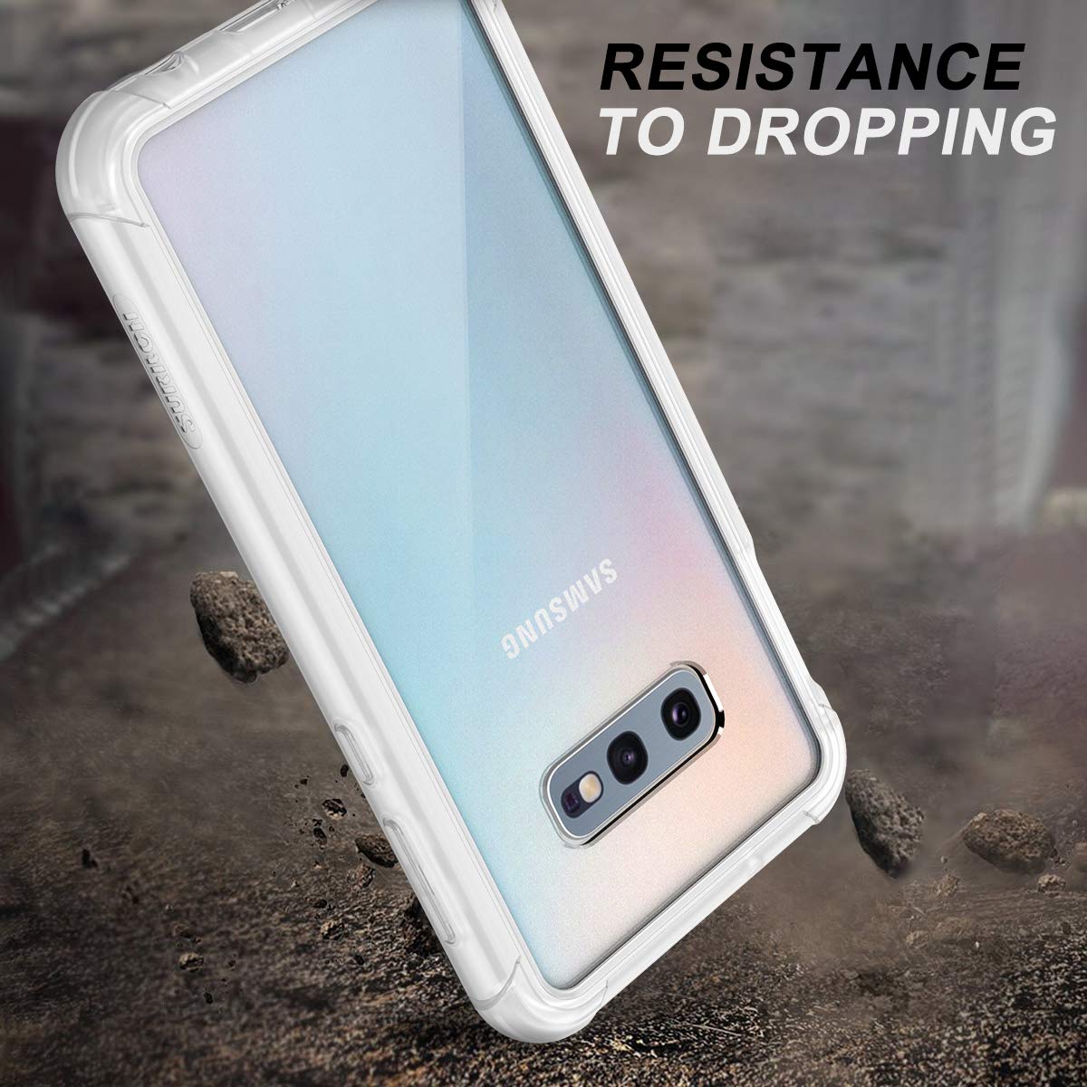 SURITCH Clear Case for Samsung Galaxy S10e,【Built in Screen Protector】【Support Wireless Charging】 Hybrid Protection Hard Shell+Soft TPU Bumper Rugged Case Shockproof for Samsung S10e 5.8"(Clear)