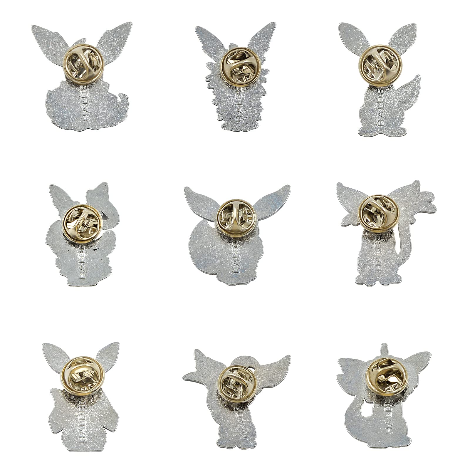 Pocket Monster Eevee Family Badge, Set of 9PCS Including Original Form and 8 Evolutionary Forms Including Box (Style 2)